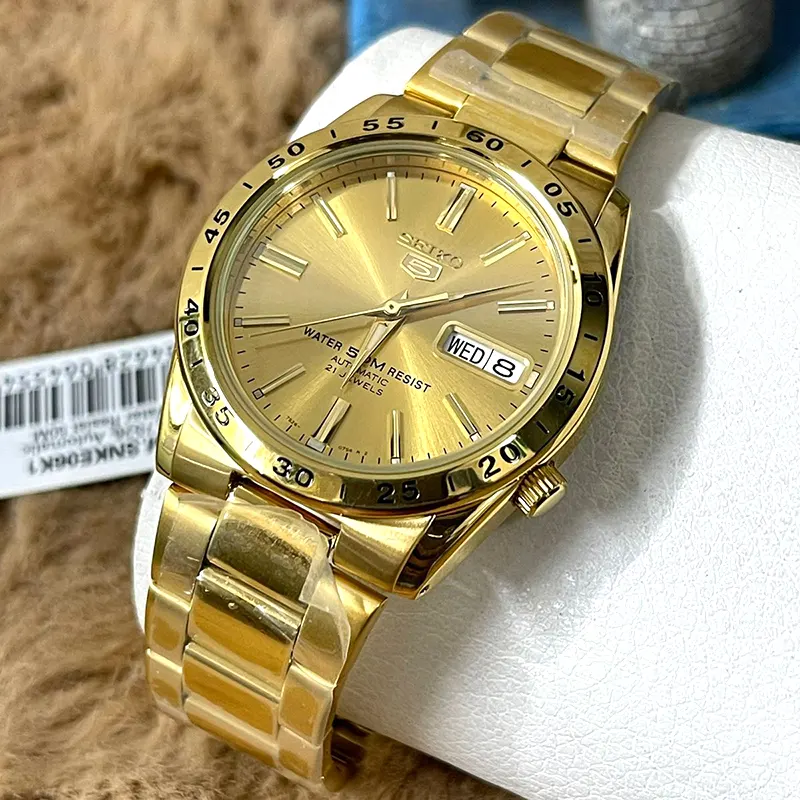 Seiko 5 Automatic Gold-tone Dial Men’s Watch | SNKE06K1